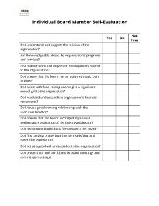 Individual Board Member Self-Evaluation | Smart Start & The North ...