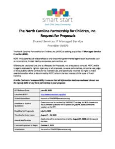 View the complete RFP | Smart Start & The North Carolina Partnership ...